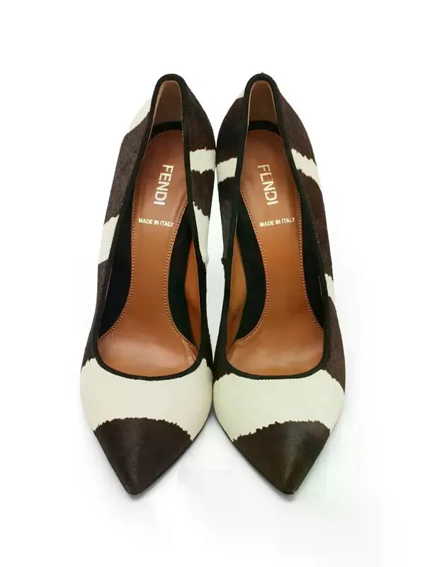 Fendi Zebra-print Diamond-heel Pumps - Brown