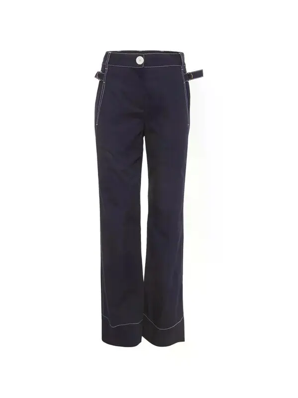 LOUIS VUITTON Contrast Stitch Cotton Straight Leg Trousers