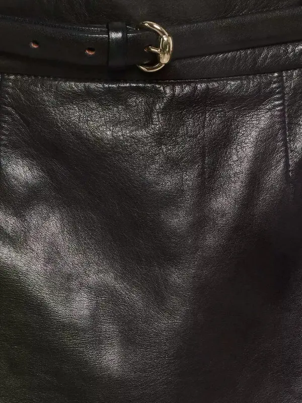 Gucci Belted Leather Mini Skirt