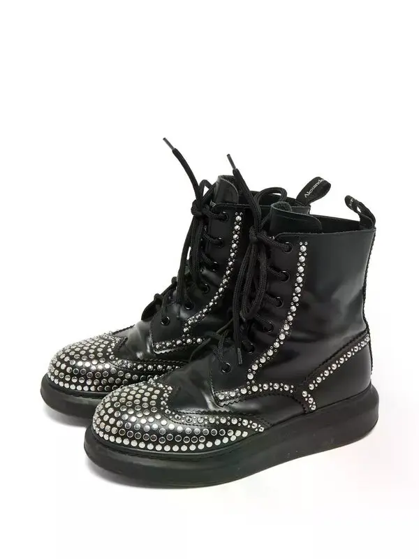 Alexander McQueen Studded Lace-up Ankle Boots