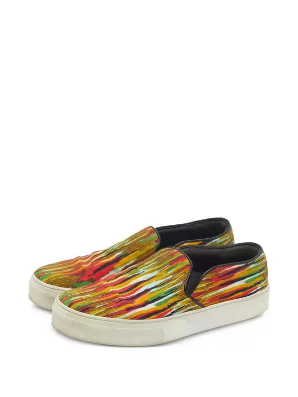 Celine Abstract Pattern Slip-on Sneakers - Red