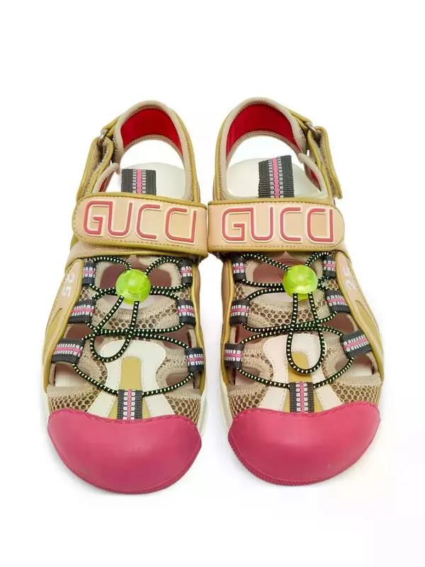 Gucci Tinsel Flat Sandals - Brown