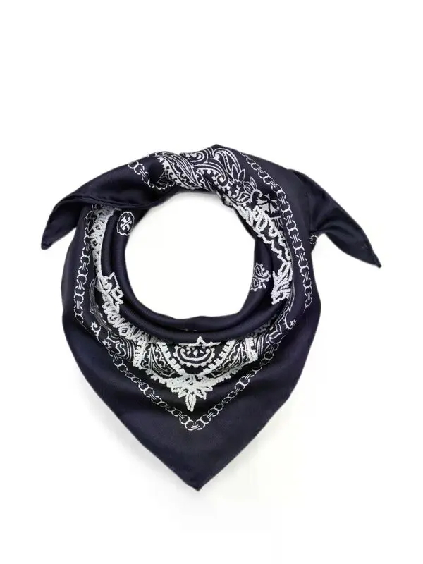 Tory Burch Beaded Bandana Triangle Scarf - Blue