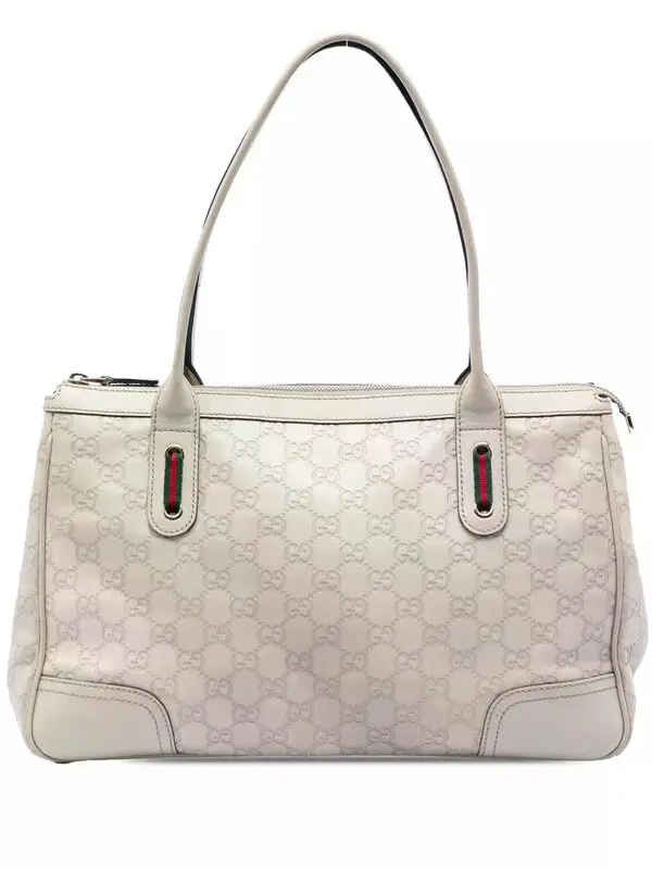 Gucci Embossed Web Detail Tote Bag