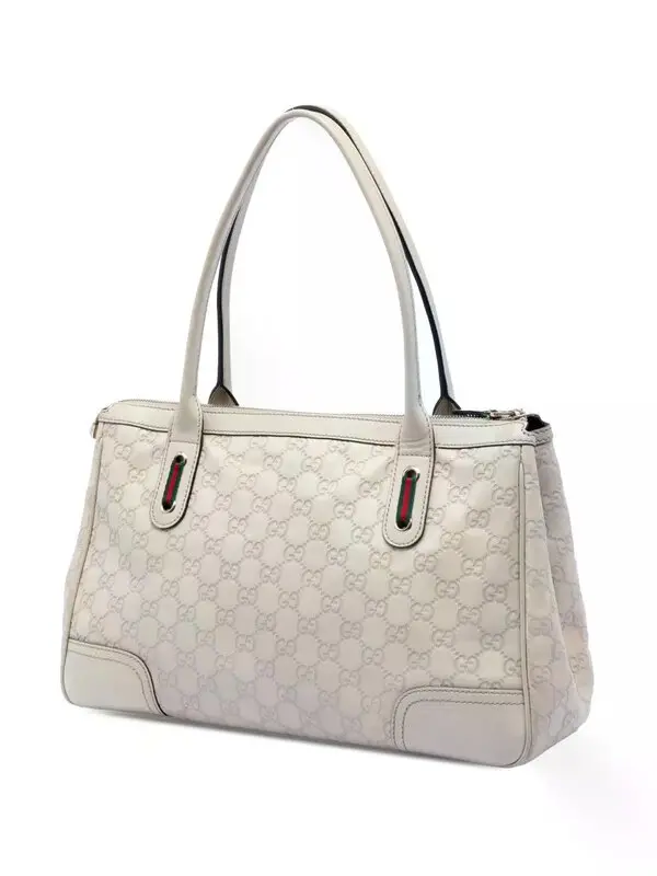 Gucci Embossed Web Detail Tote Bag