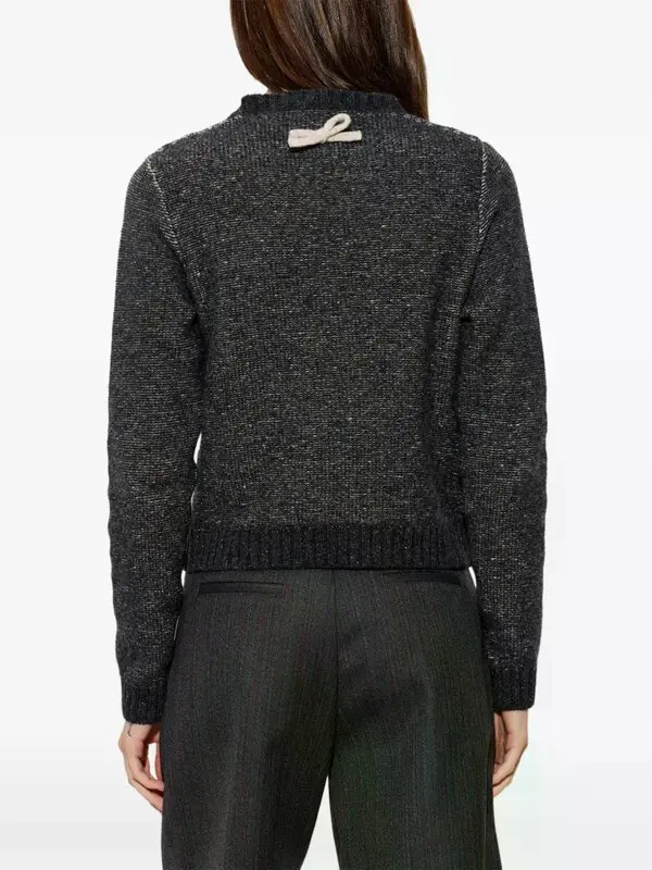 Moschino Diamond-knit Sweater With Bow Embellishments