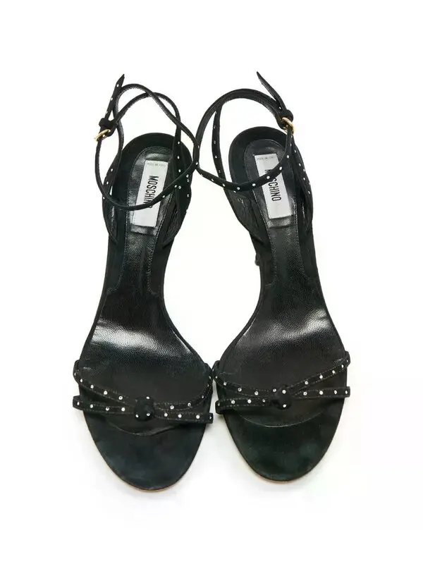 Moschino Crystal-embellished Ankle-wrap Stiletto Sandals