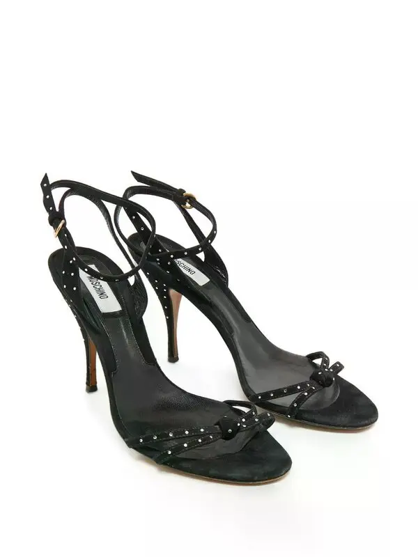 Moschino Crystal-embellished Ankle-wrap Stiletto Sandals
