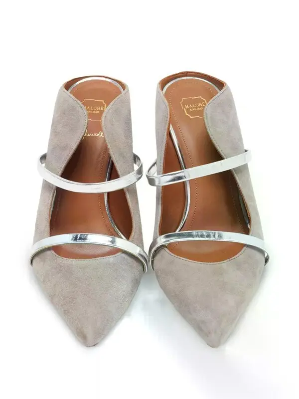 MALONE SOULIERS Maureen Curved Strap Mules - Grey