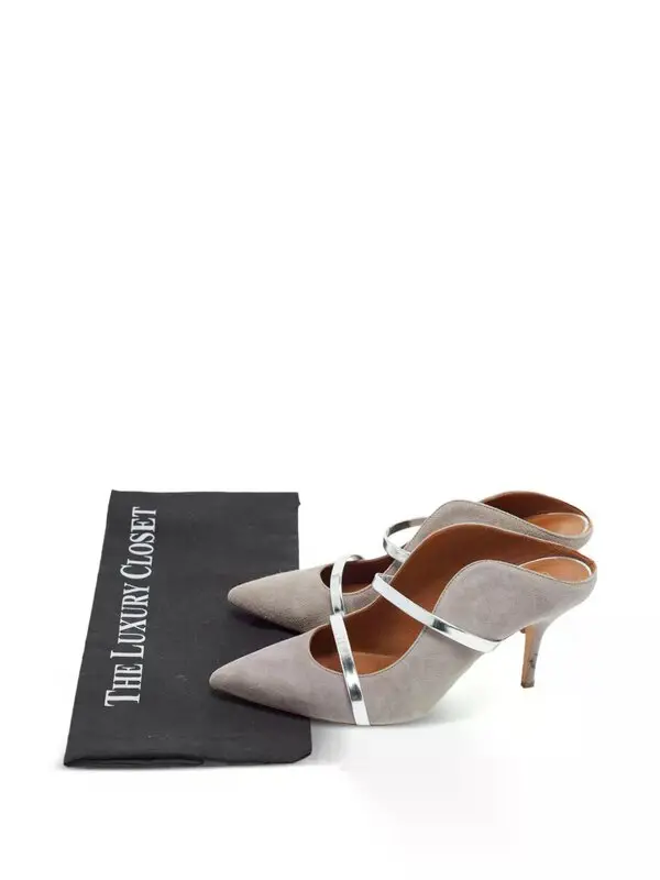 MALONE SOULIERS Maureen Curved Strap Mules - Grey