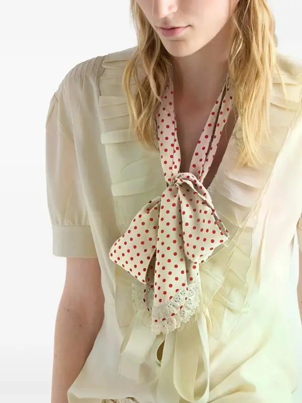 Prada Polka-dot Marocain Scarf