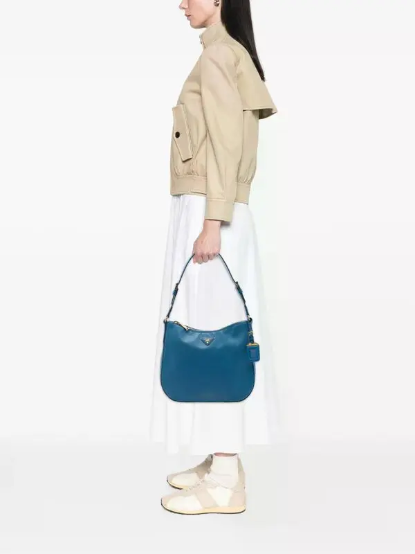 Prada Saffiano Lux Shoulder Bag - Blue