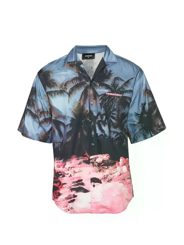 Dsquared2 Sunrise-print Cotton Shirt