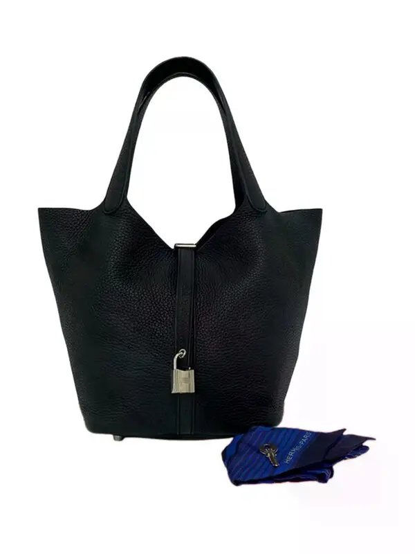 Hermès Clemence Picotin Lock 22 Handbag - Black