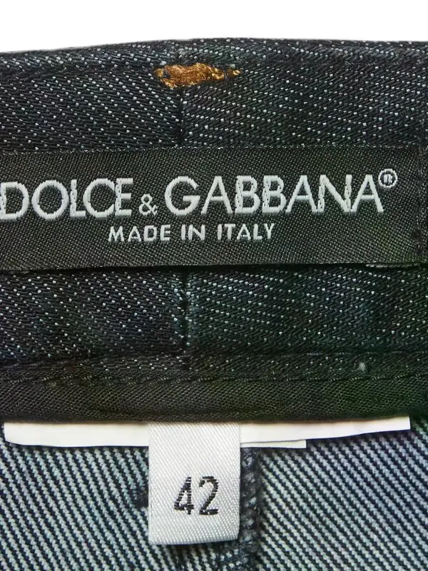 Dolce & Gabbana Denim Mini Skirt With Contrast Stitching