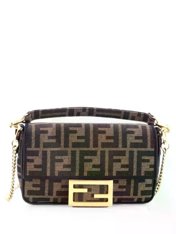 Fendi Zucca Canvas Mini Baguette Crossbody Bag - Brown