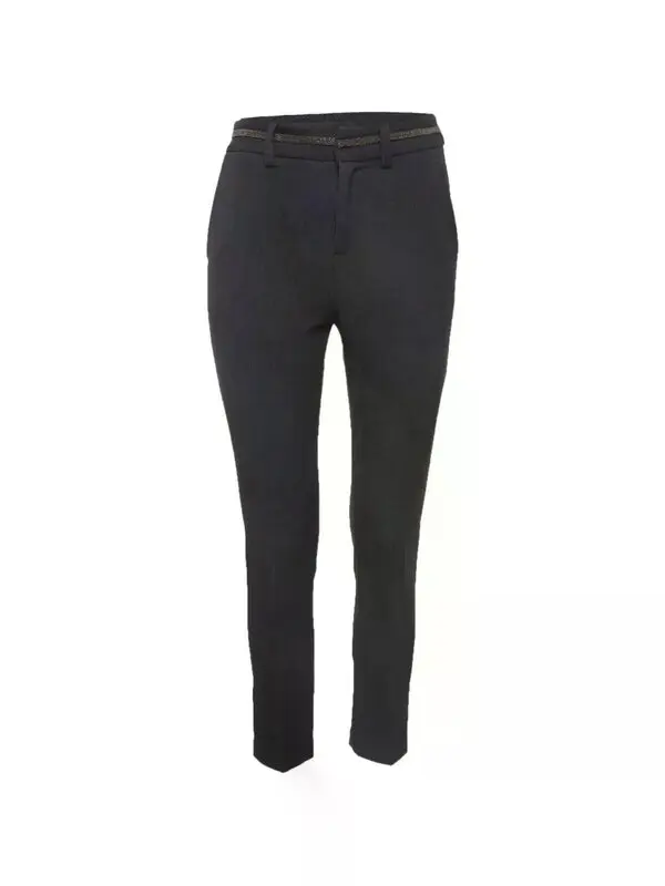 Brunello Cucinelli Monili Detail Crepe Trousers - Grey
