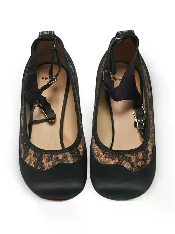 Fendi Promenade Lace Heeled Pumps