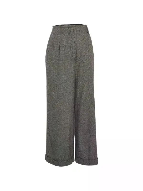 Sandro Houndstooth High-rise Wide-leg Trousers