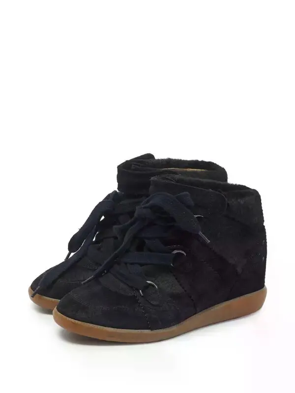 Isabel Marant Étoile Bobby Wedge Lace-up Sneakers - Black