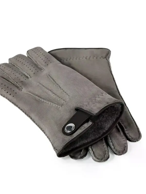 Brunello Cucinelli Suede Shearling Gloves - Grey