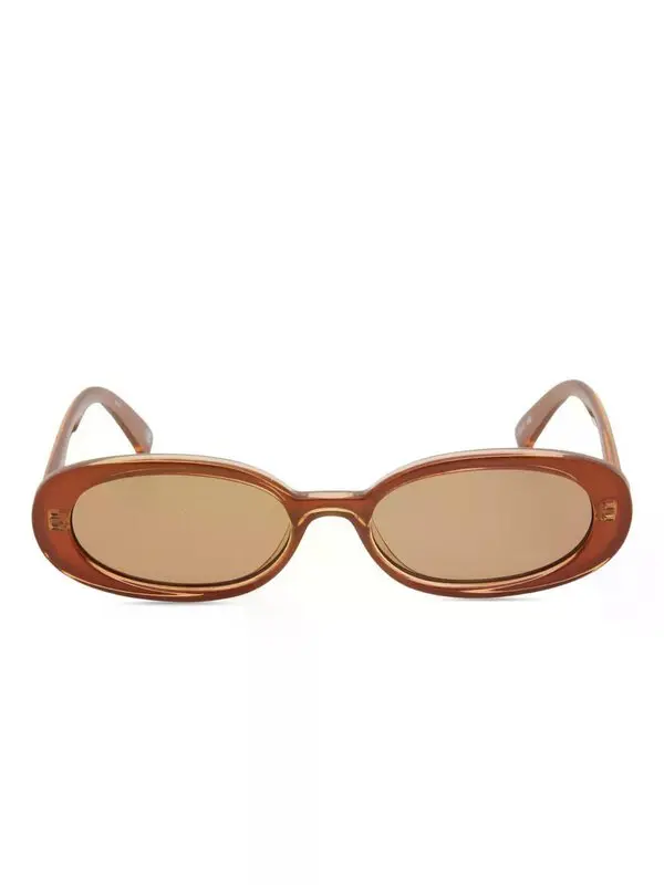 Le Specs Outta Love Oval Frame Sunglasses - Brown