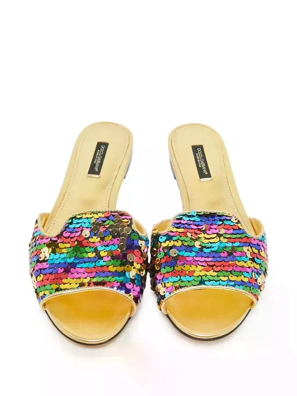 Dolce & Gabbana Bellucci Sequin-embellished Slides