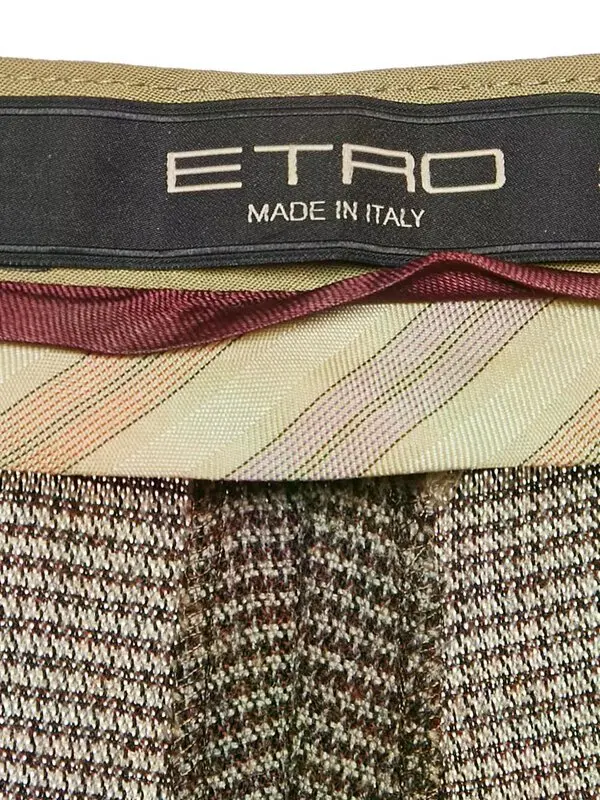 Etro Houndstooth Pattern Cropped Trousers - Red
