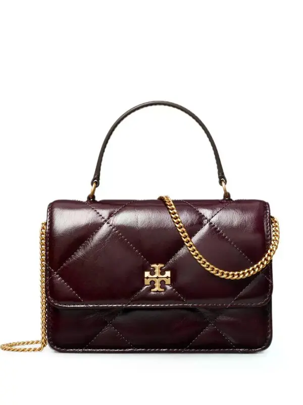Tory Burch Mini Kira Diamond Quilted Distressed Top-handle Crossbody - Red