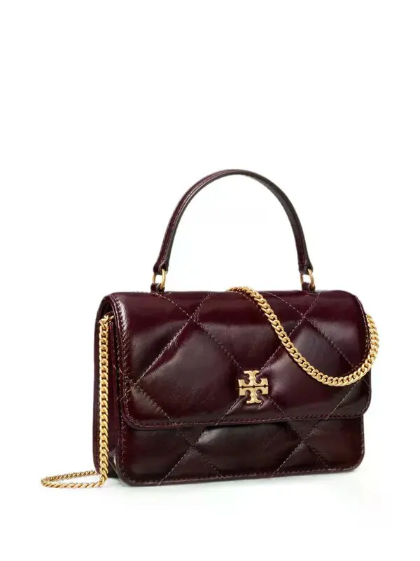 Tory Burch Mini Kira Diamond Quilted Distressed Top-handle Crossbody - Red