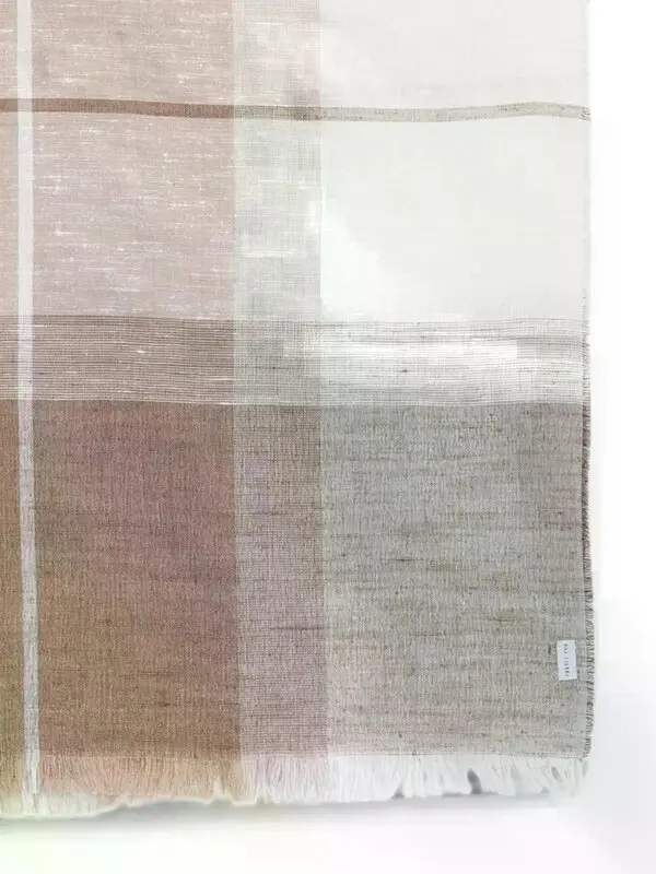 Pal Zileri Check-pattern Frayed Scarf