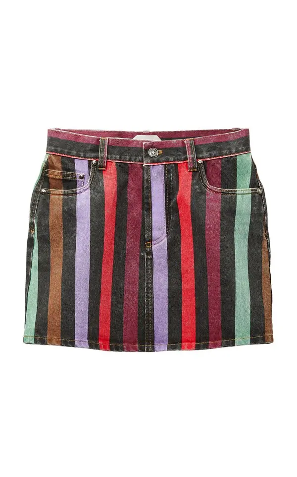 Versace Striped Denim Mini Skirt - Multi