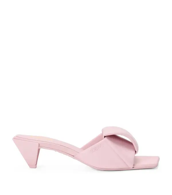 Loewe Leather Origami Mules - Pink