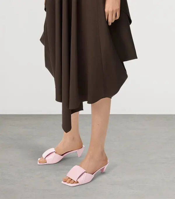 Loewe Leather Origami Mules - Pink