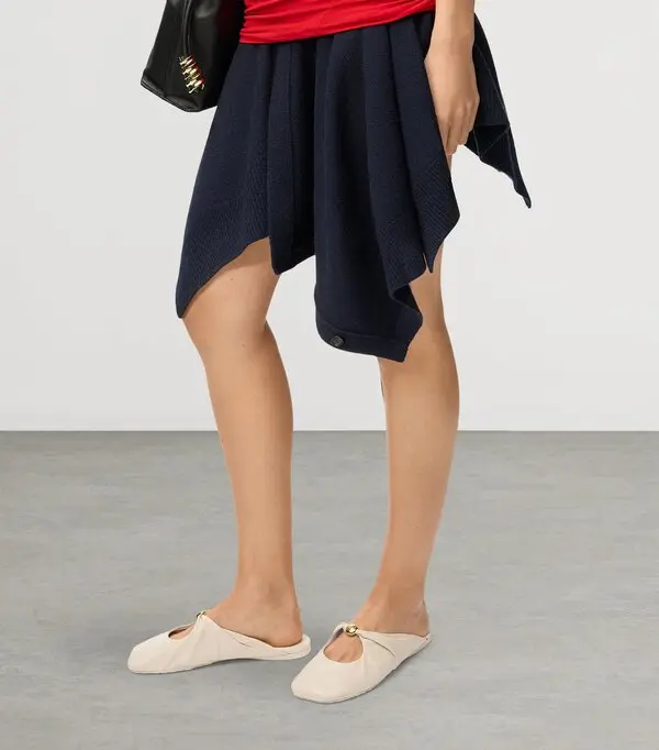Loewe Leather Pebble Mules - Beige