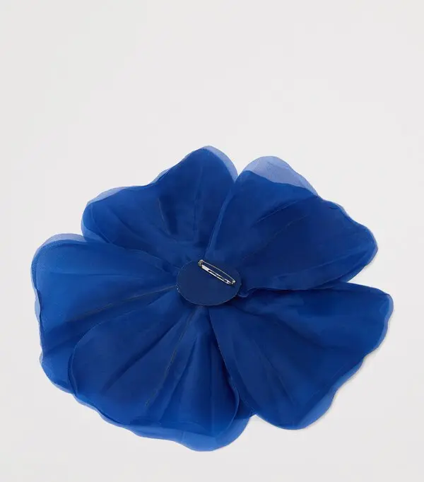 Marina Rinaldi Silk Organza Flower Brooch - Blue