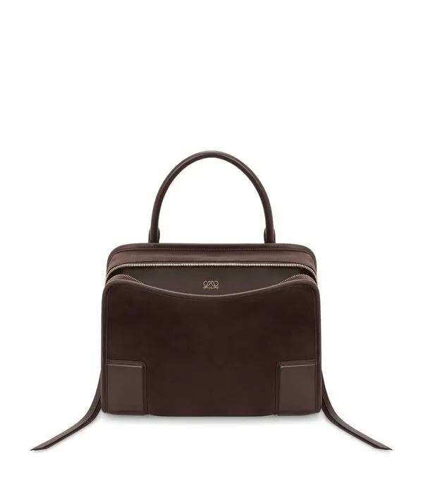 Loewe Medium Suede Amazona 180 Top-handle Bag - Beige