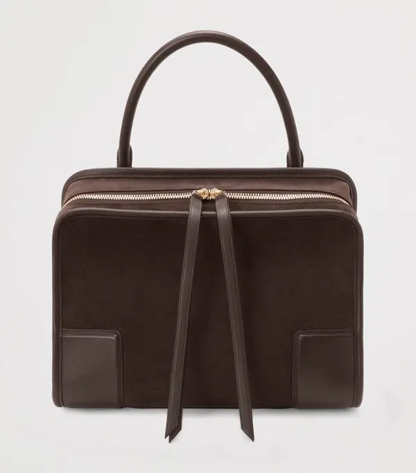 Loewe Medium Suede Amazona 180 Top-handle Bag - Beige