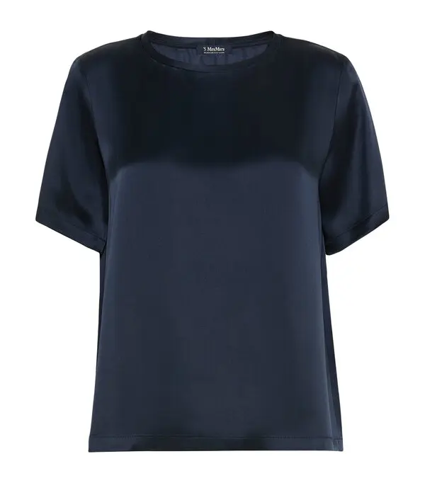 Max Mara Silk T-shirt - Navy