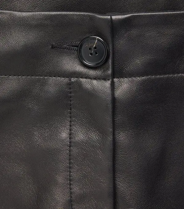 Khaite Mita Low-rise Wide-leg Leather Trousers - Black