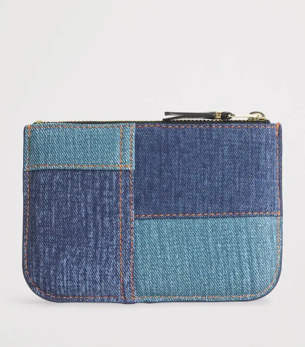 Play Comme Des Garcon Lambskin Denim-patch Wallet