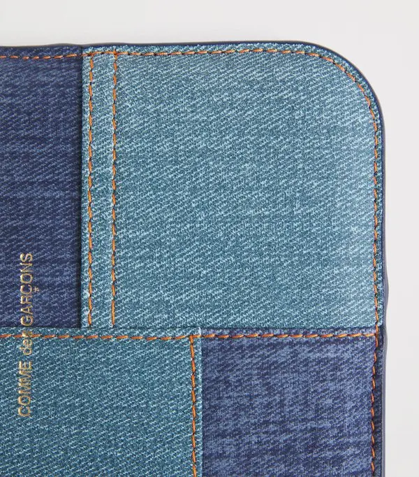 Play Comme Des Garcon Lambskin Denim-patch Wallet