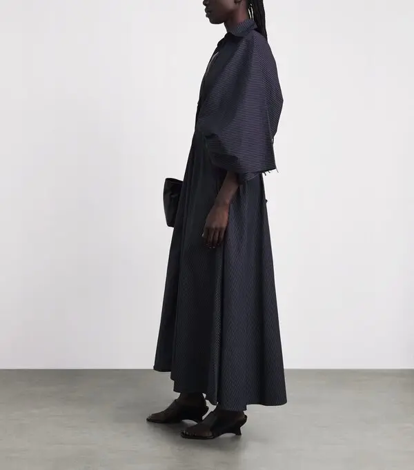 Palmer//harding Cotton Stripe Resilient Maxi Shirt Dress