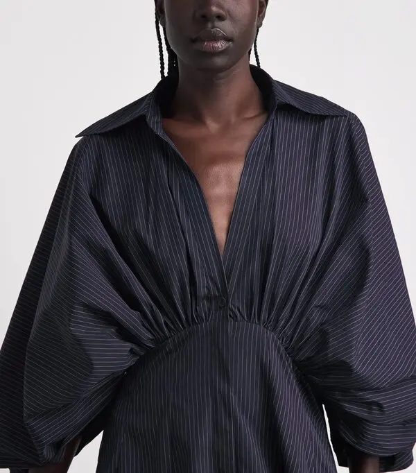 Palmer//harding Cotton Stripe Resilient Maxi Shirt Dress