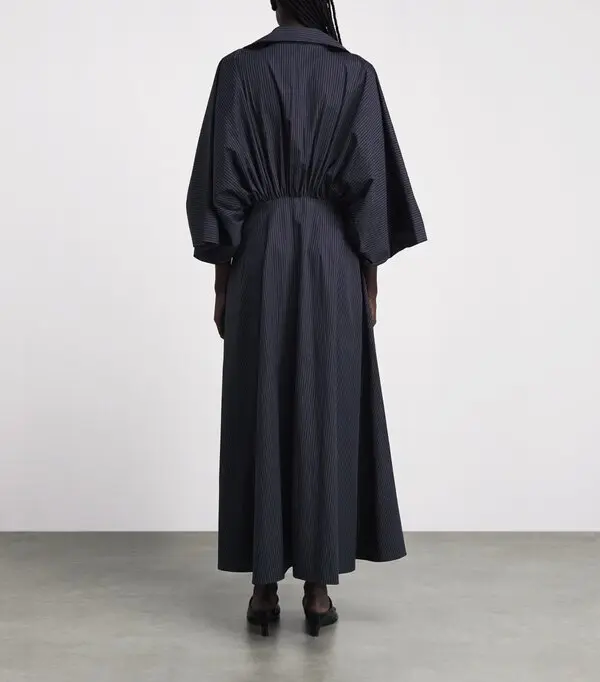 Palmer//harding Cotton Stripe Resilient Maxi Shirt Dress