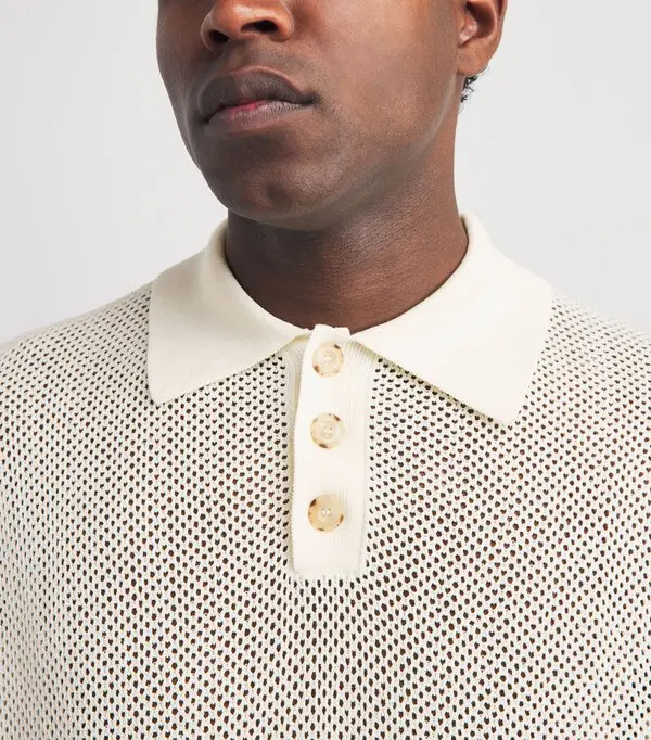 Commas Open-weave Polo Shirt