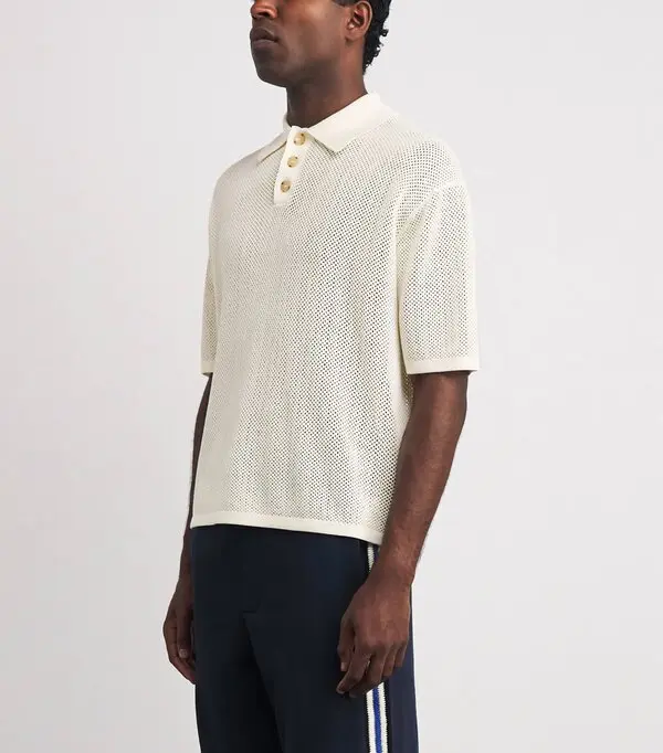 Commas Open-weave Polo Shirt