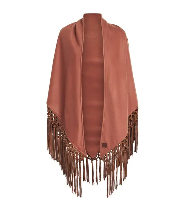 Colombo Cashmere Fringe-detail Shawl - Orange