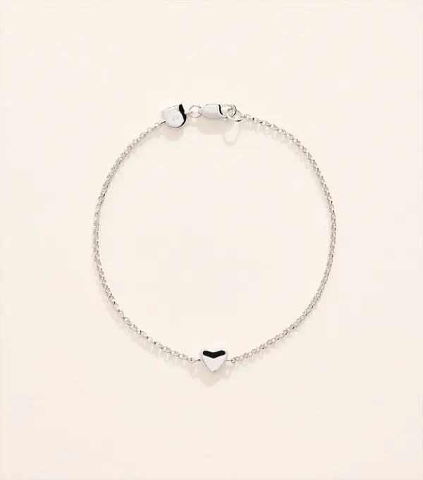 ASTRID & MIYU Recycled Sterling Heart Bracelet - Silver