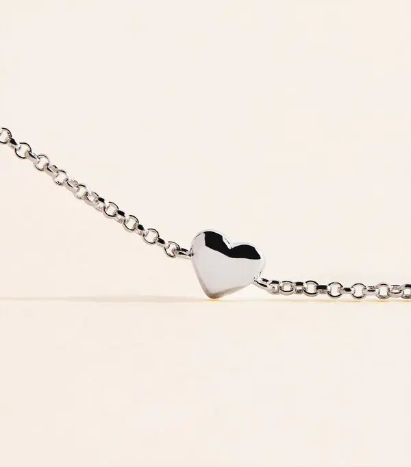 ASTRID & MIYU Recycled Sterling Heart Charm Bracelet
